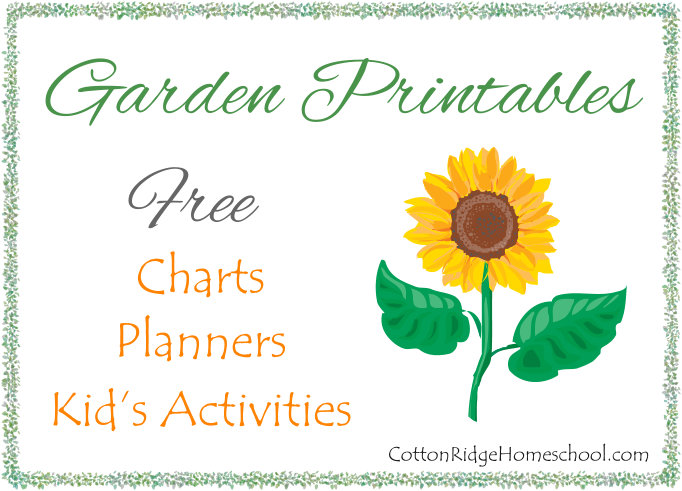 Garden Printables ~ Free Charts & Planners Plus Activities For Kids